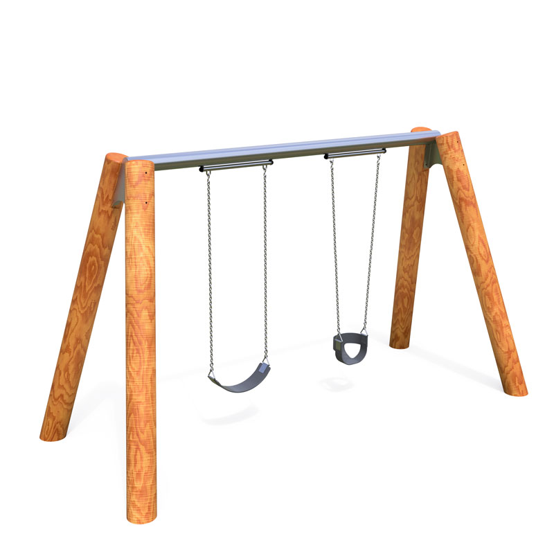 Ironbark Log Double Swing - PlayWorks