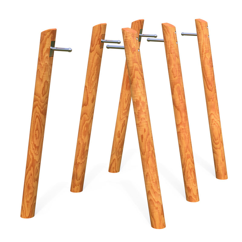 Ironbark Log Overhead Swing Bars - PlayWorks